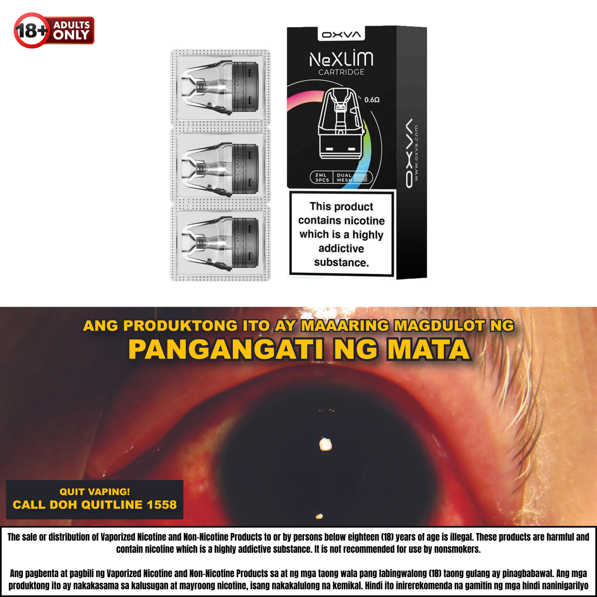 OXVA NeXlim Cartridge 4ml Top-Fill Pod with 5-Layer Leak-Proof Design ...